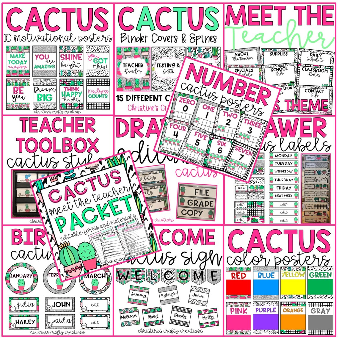 Cactus Classroom Decor Bundle - Etsy