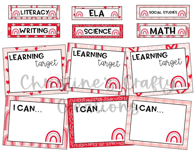 Valentine's Day Learning Targets Posters L Editable - Etsy