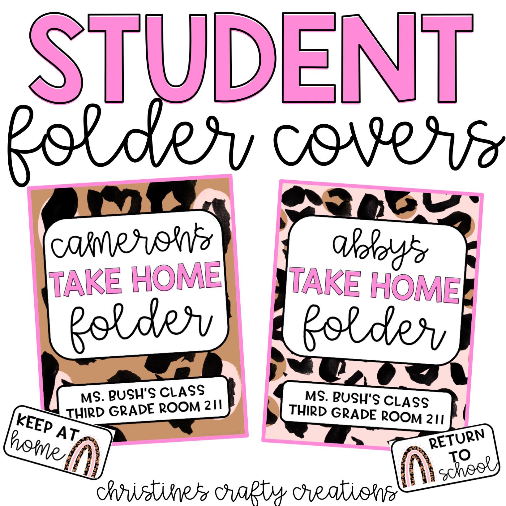 Leopard Student Folder Covers L Editable - Etsy