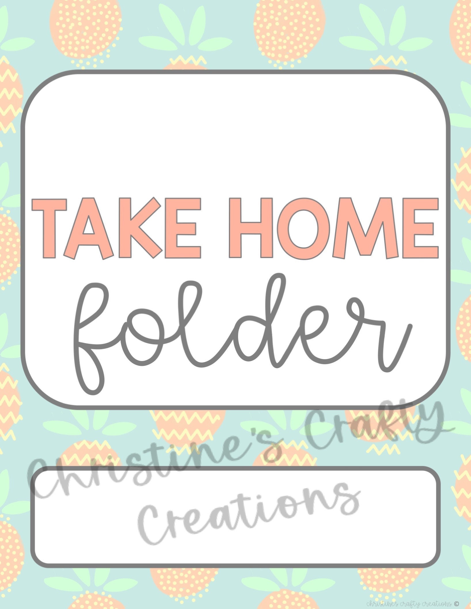 Pineapple Student Folder Covers L Editable - Etsy