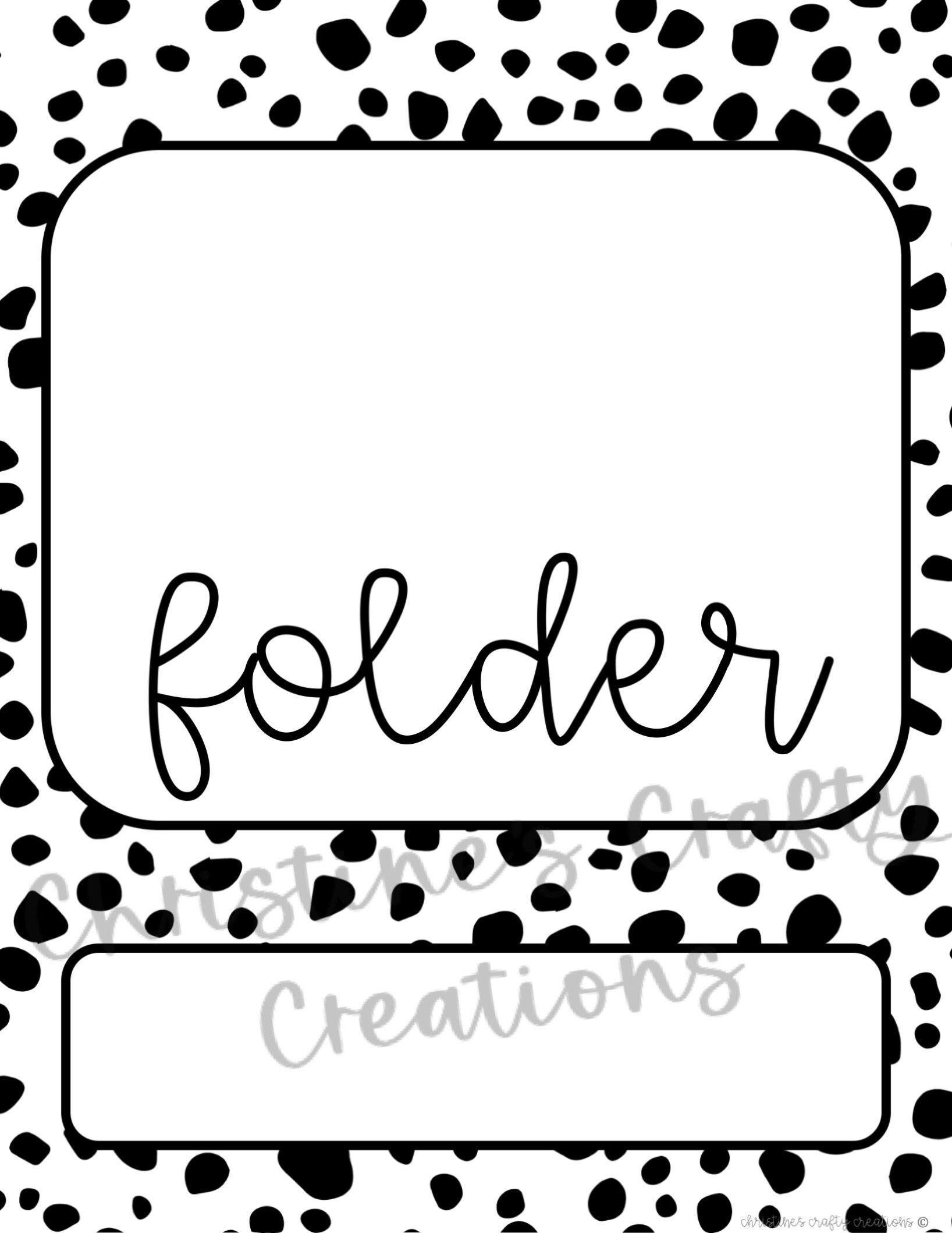 Preppy Dalmatian Folder Covers L Editable - Etsy