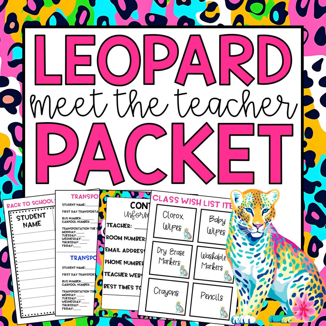 Rainbow Leopard Meet the Teacher Packet L Editable Materials - Etsy