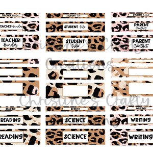 Leopard Binder Covers and Spines L Editable - Etsy