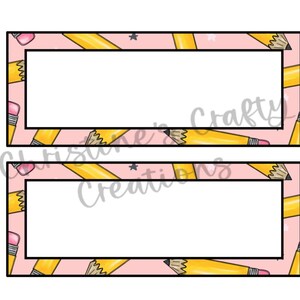 Coquette Bows and Pencils Name Tags L Editable - Etsy