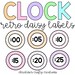 Retro Daisy Clock Labels - Etsy