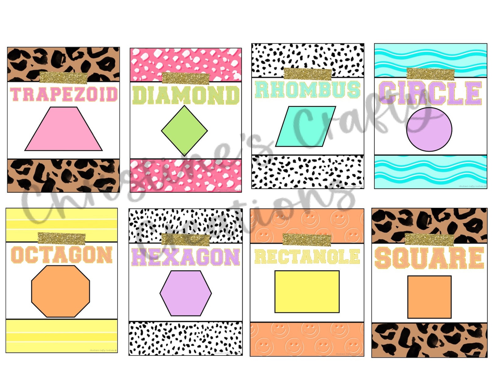 Groovy Leopard and Dalmatian 2D Shape Posters - Etsy