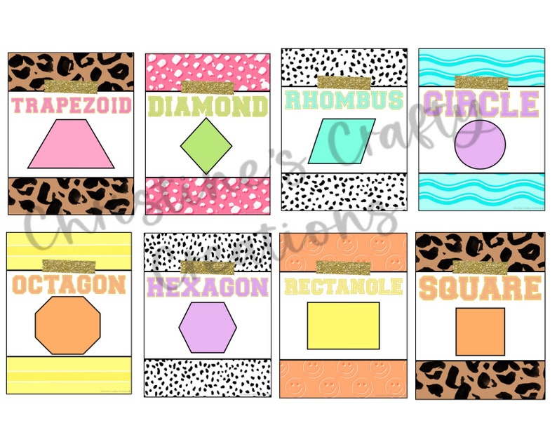 Groovy Leopard and Dalmatian 2D Shape Posters - Etsy