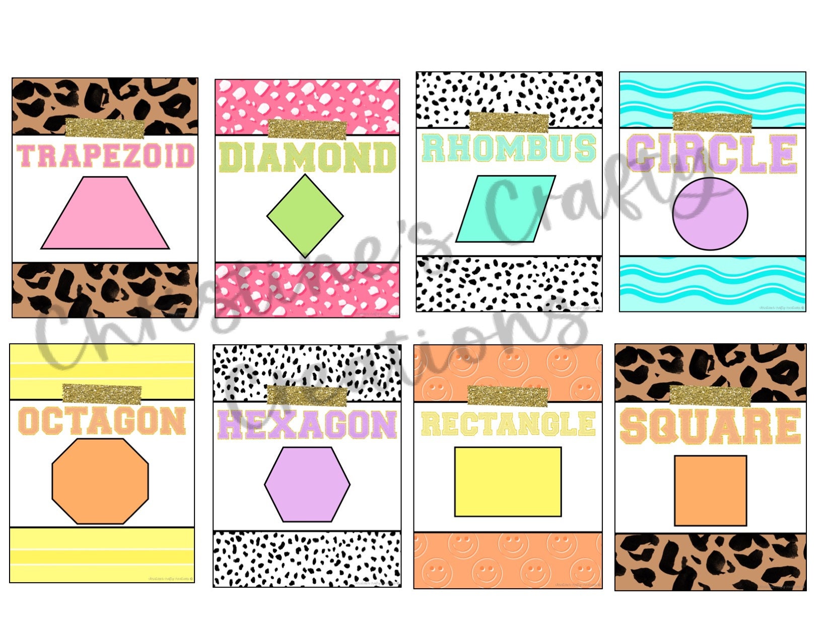 Groovy Leopard and Dalmatian 2D Shape Posters - Etsy