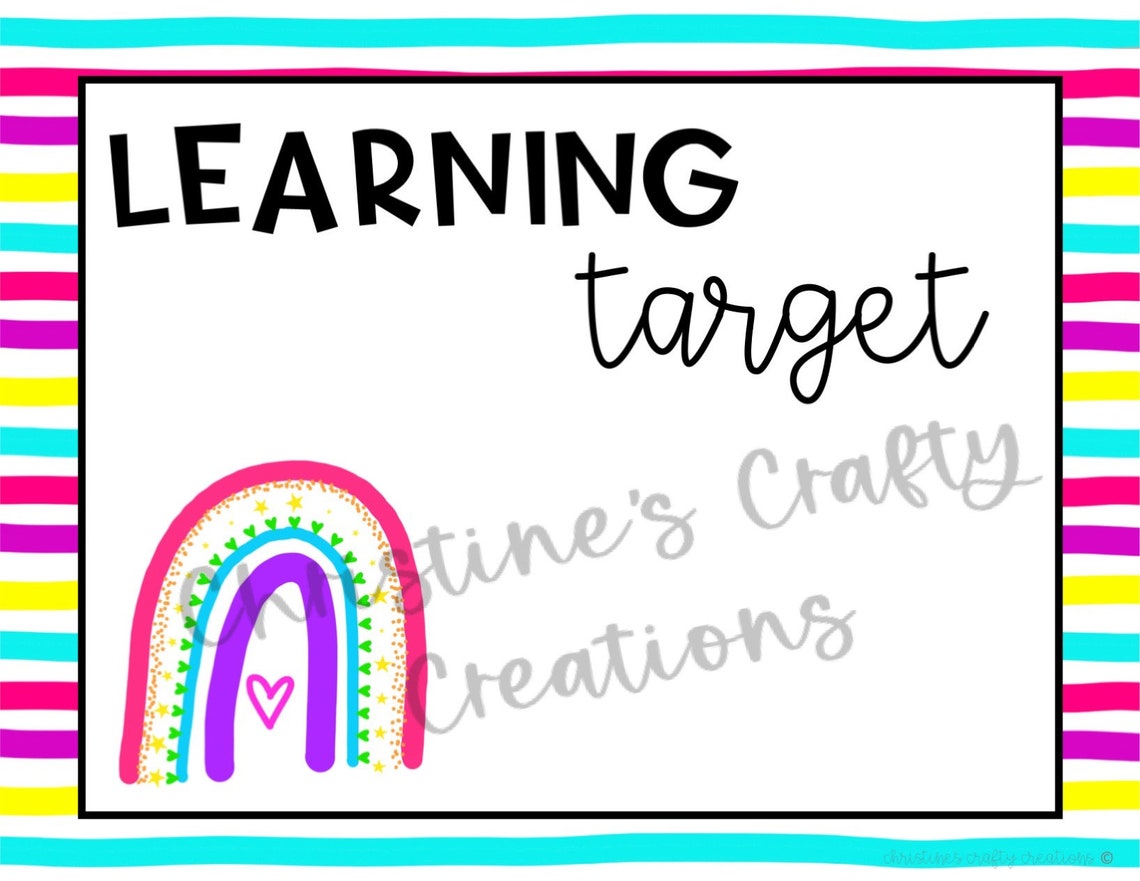 Bright Rainbow Boho Learning Targets Posters L Editable - Etsy