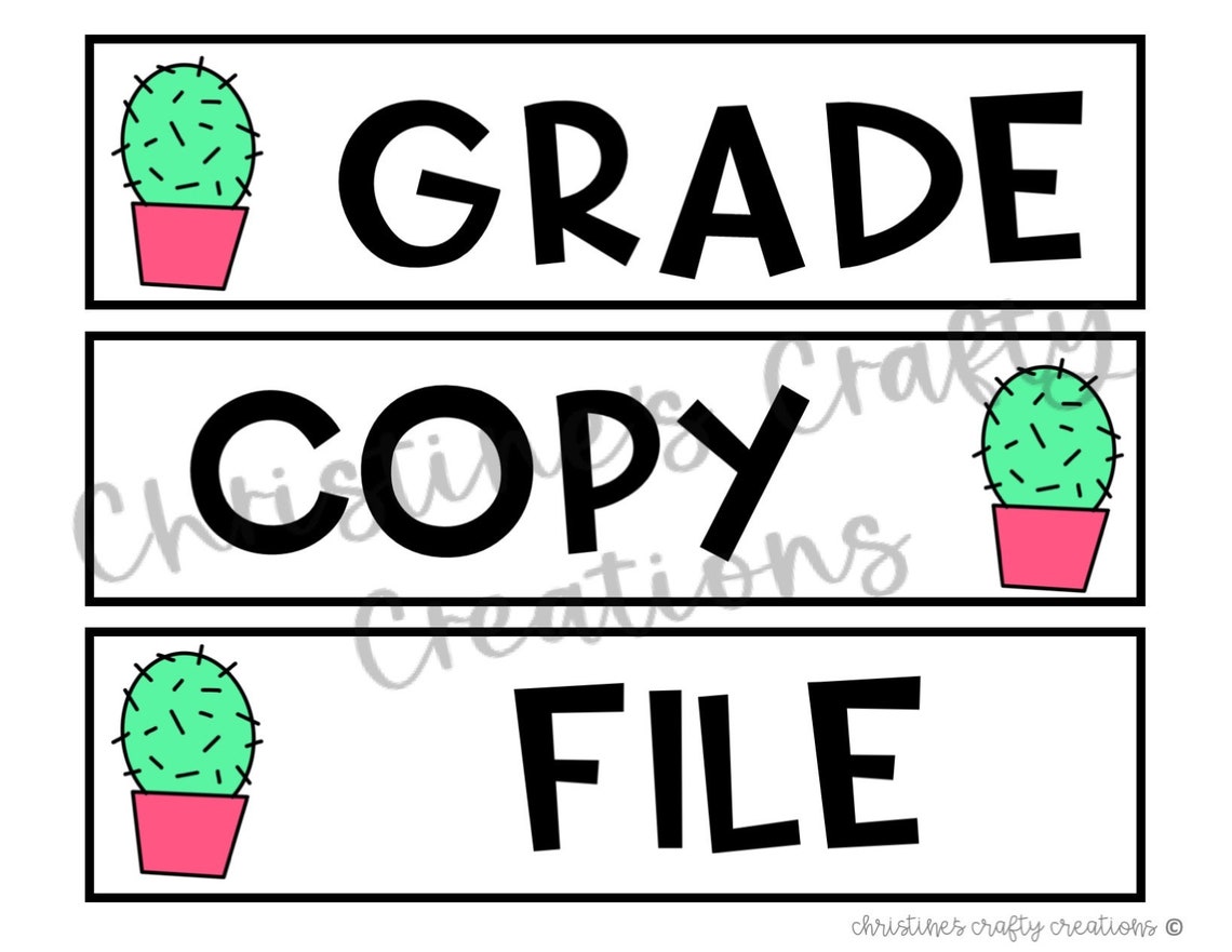Cactus Drawer Labels L Editable - Etsy