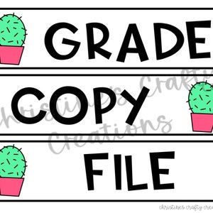 Cactus Drawer Labels L Editable - Etsy