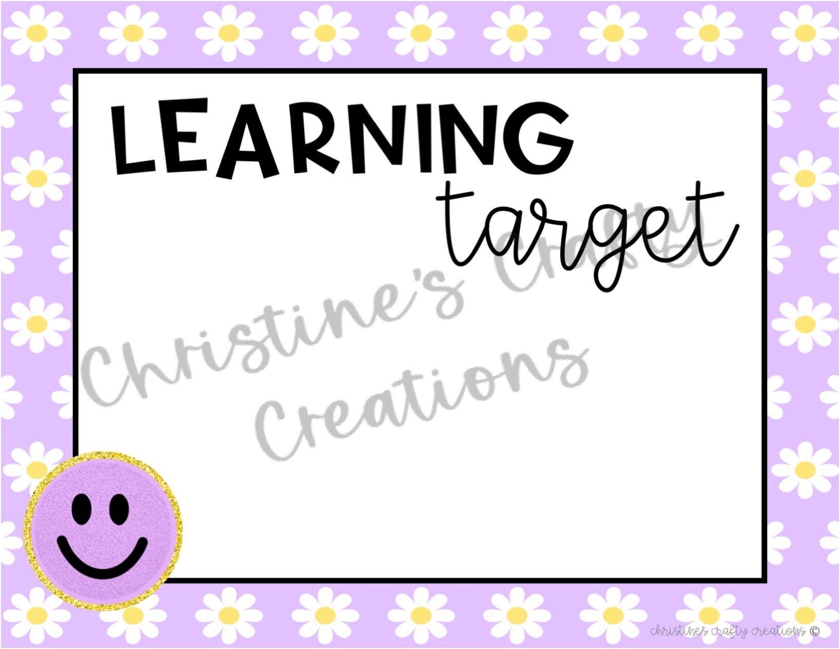 Retro Daisy Learning Targets L Editable - Etsy