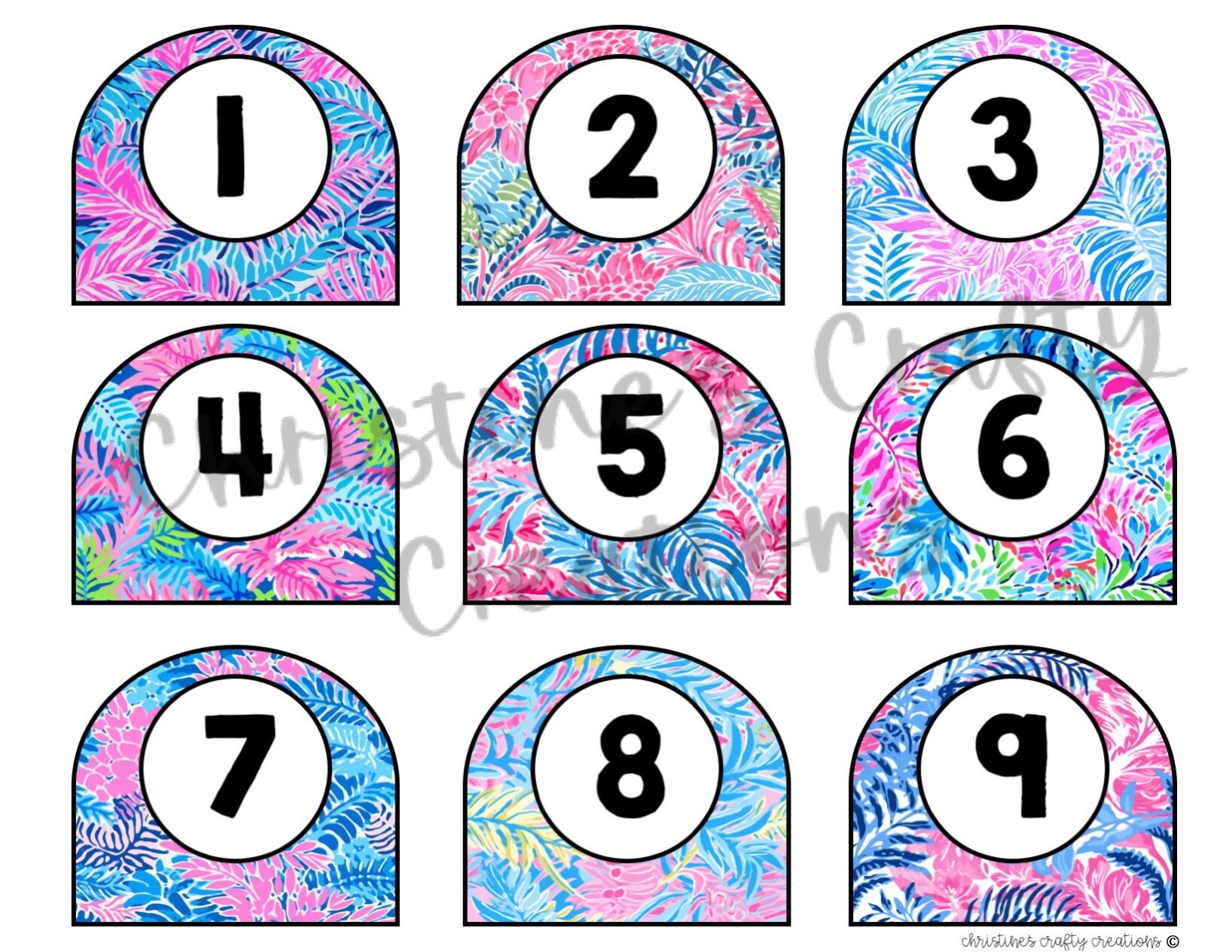 Preppy and Tropical Crate Labels and File Tabs L Editable - Etsy