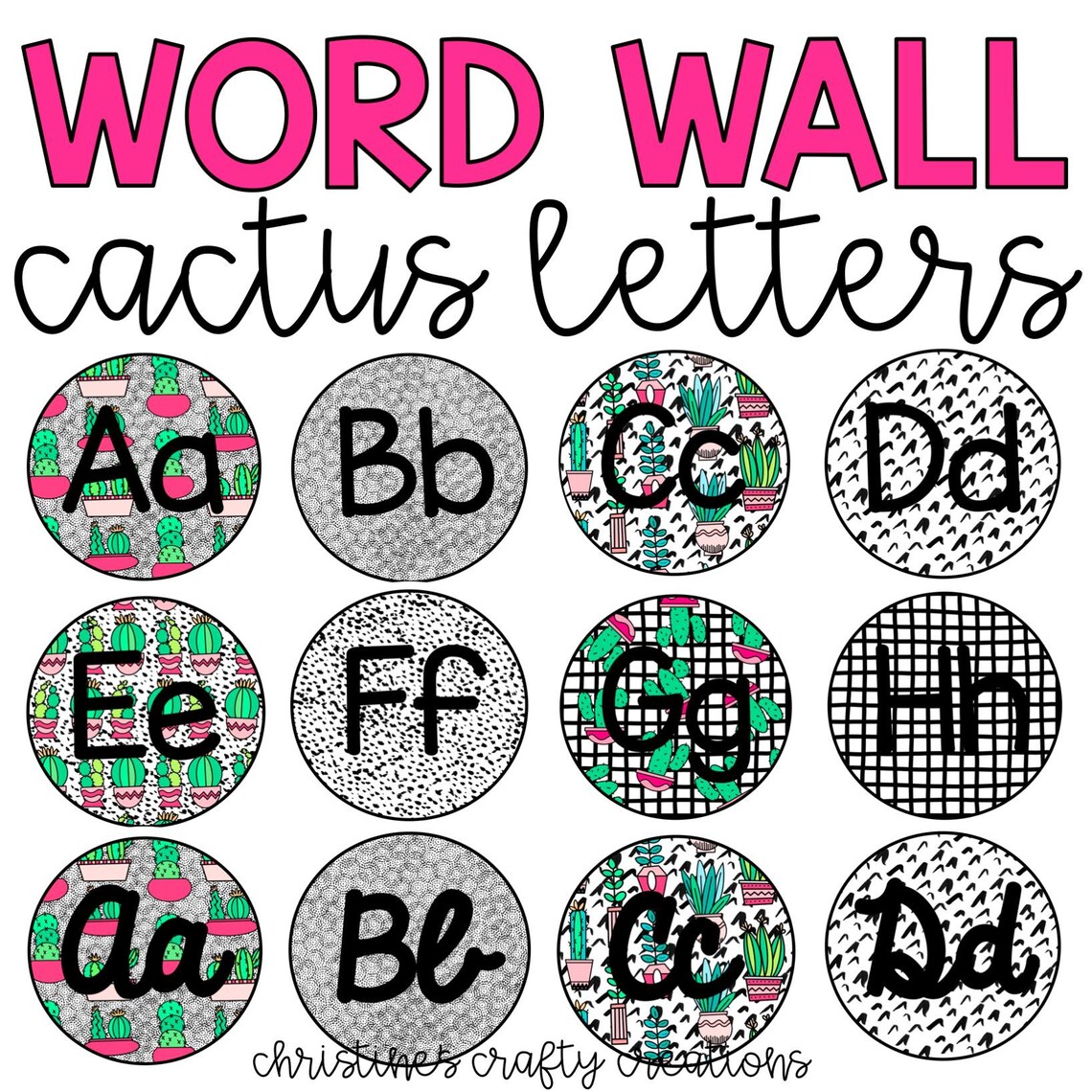 Cactus Word Wall Letters - Etsy