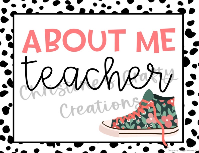 Preppy Dalmatian Meet the Teacher Packet L Editable Materials - Etsy