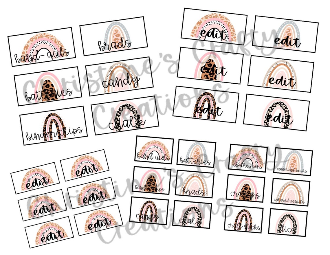 Leopard Teacher Toolbox Labels L Editable - Etsy