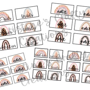 Leopard Teacher Toolbox Labels L Editable - Etsy