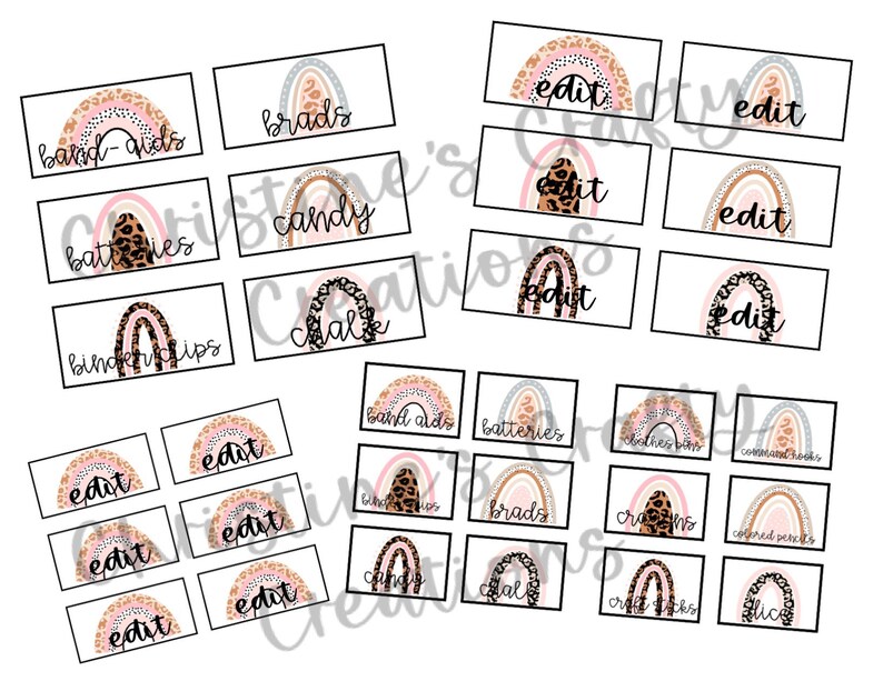 Leopard Teacher Toolbox Labels L Editable - Etsy