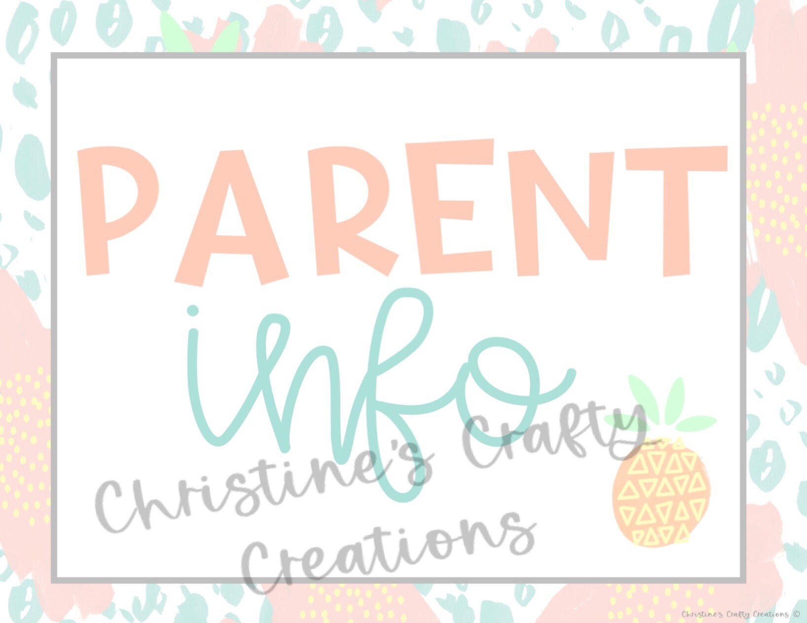 Pineapple Meet the Teacher Night L Editable Forms and Materials L ...