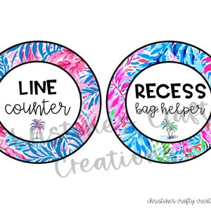 Preppy and Tropical Class Jobs L Editable - Etsy