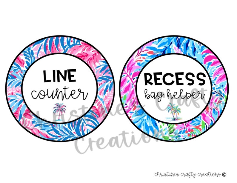 Preppy and Tropical Class Jobs L Editable - Etsy