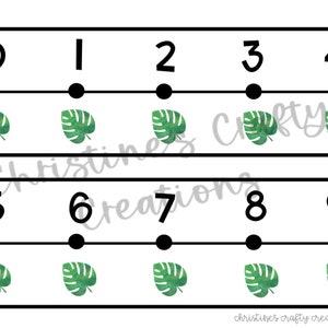 Tropical Leaves Number Line - Etsy