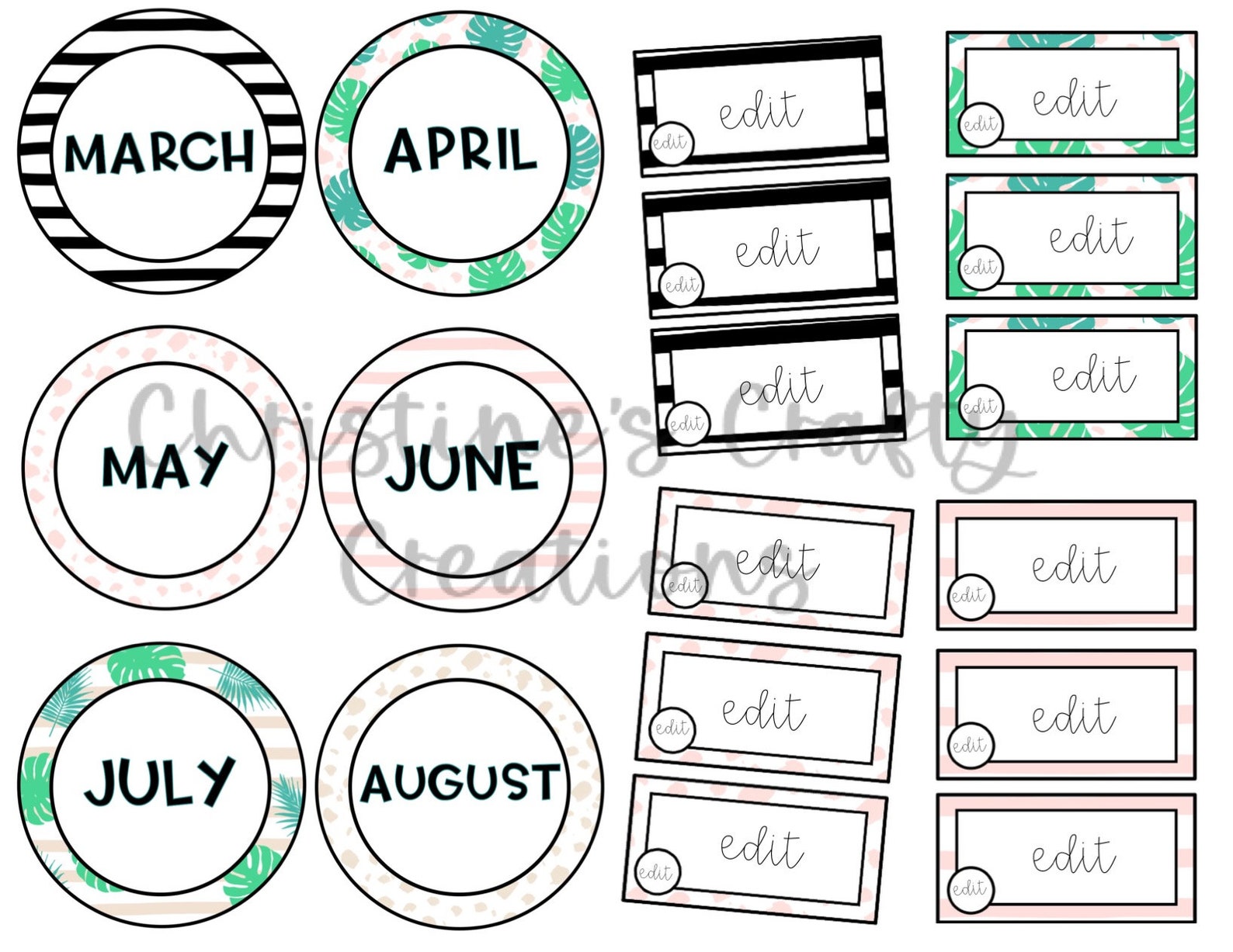 Tropical Leaves Birthday Chart - Etsy