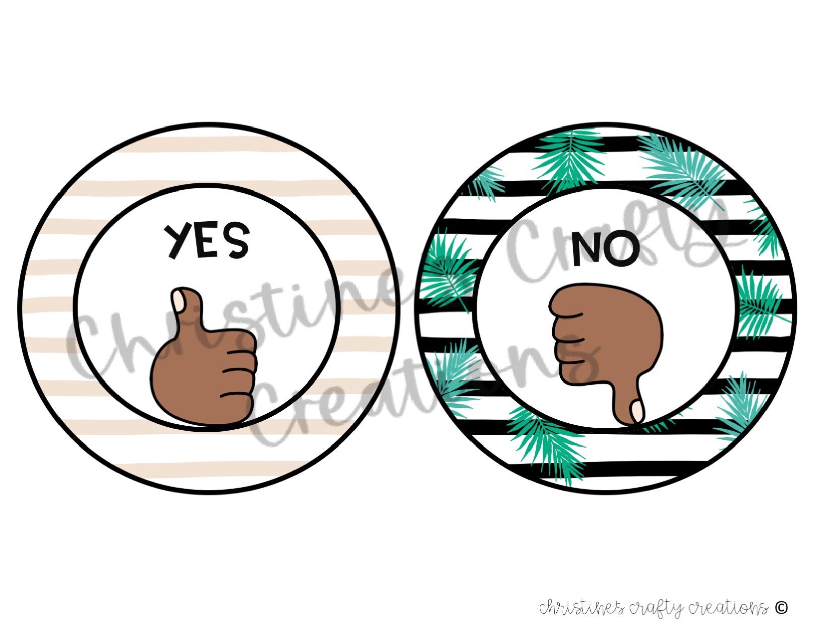 Tropical Leaves Hand Signals L Multicultural and Editable - Etsy