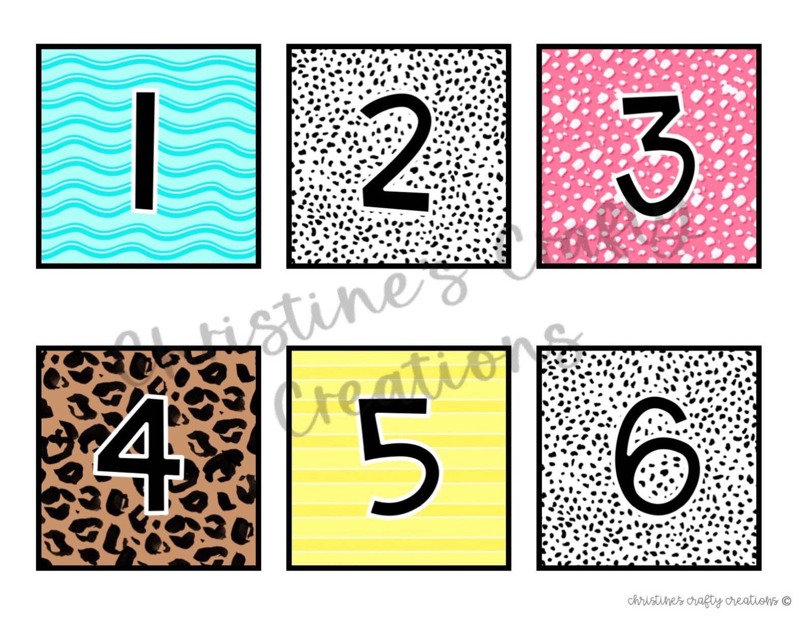 Groovy Leopard and Dalmatian Calendar Labels L Editable - Etsy