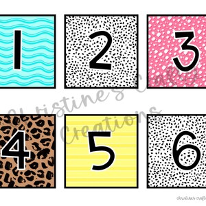 Groovy Leopard and Dalmatian Calendar Labels L Editable - Etsy
