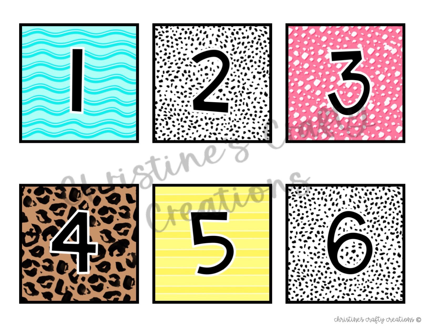 Groovy Leopard and Dalmatian Calendar Labels L Editable - Etsy