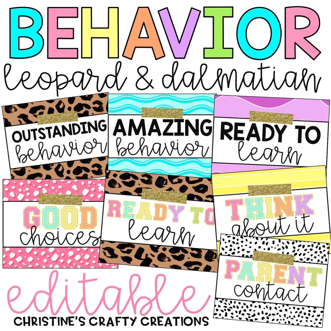 Groovy Leopard and Dalmatian Behavior Chart L Editable Clip Chart - Etsy