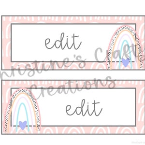 BOHO Name Tags L Editable - Etsy