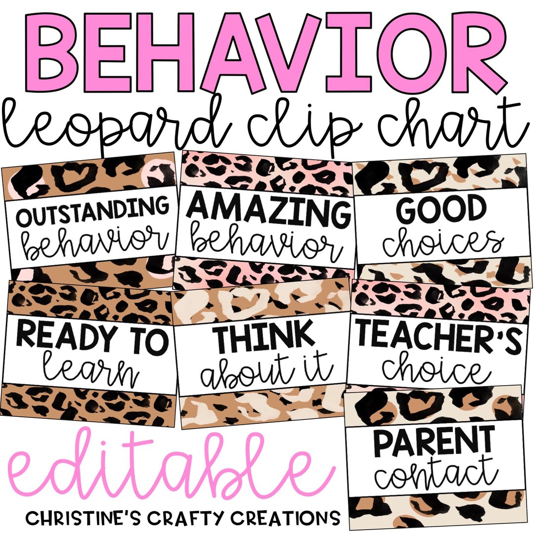 Leopard Behavior Chart L Editable Clip Chart - Etsy