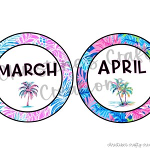 Preppy and Tropical Birthday Chart L Editable - Etsy