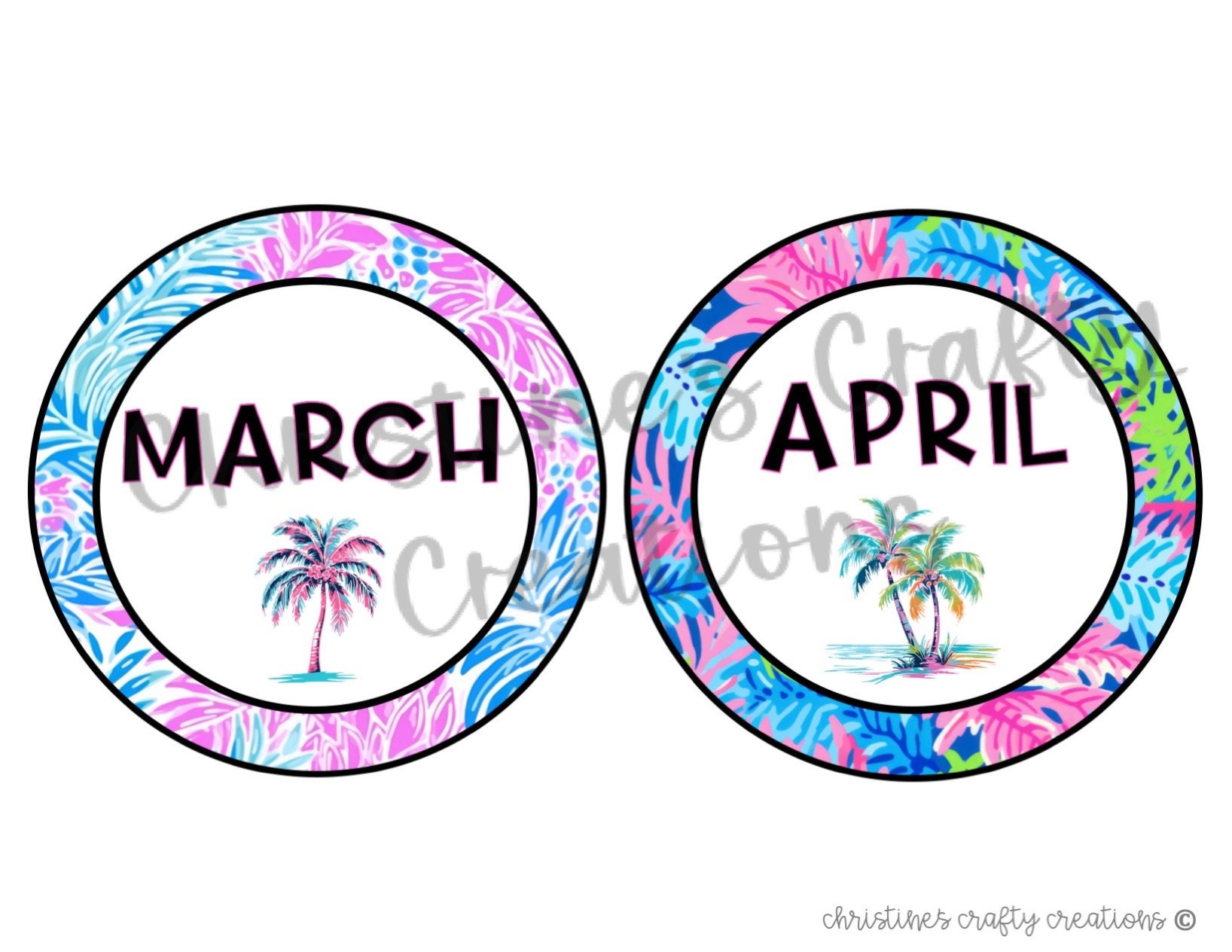 Preppy and Tropical Birthday Chart L Editable - Etsy