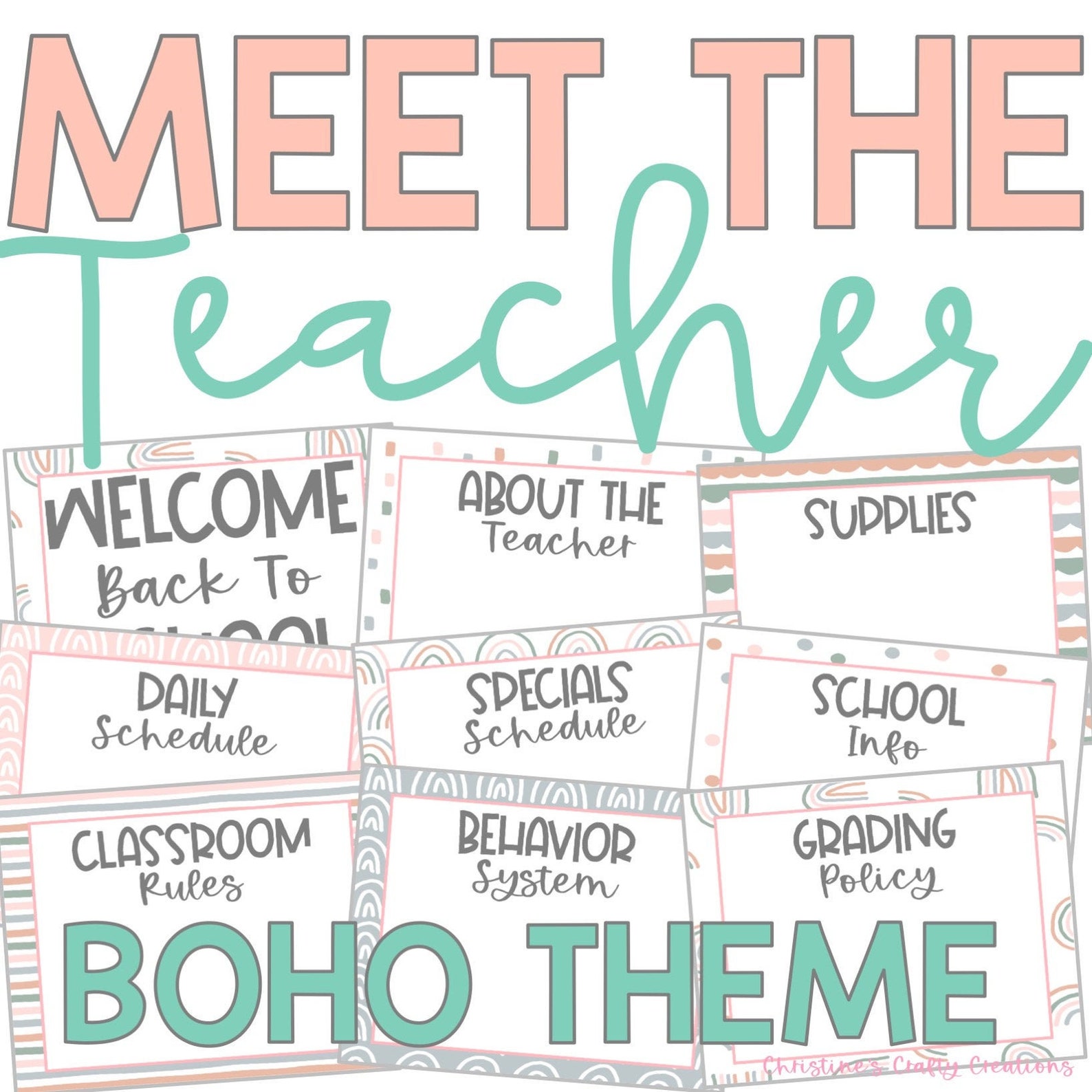 BOHO Meet the Teacher Powerpoint L Editable - Etsy