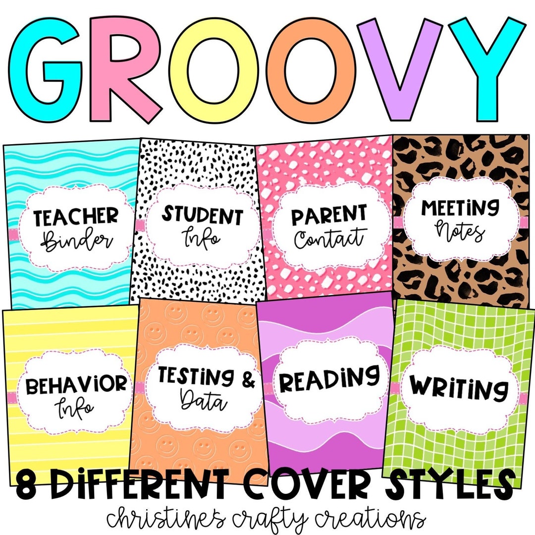 Groovy Leopard and Dalmatian Binder Covers and Spines L - Etsy