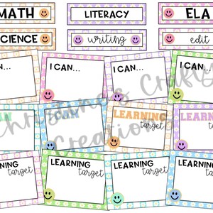 Retro Daisy Learning Targets L Editable - Etsy