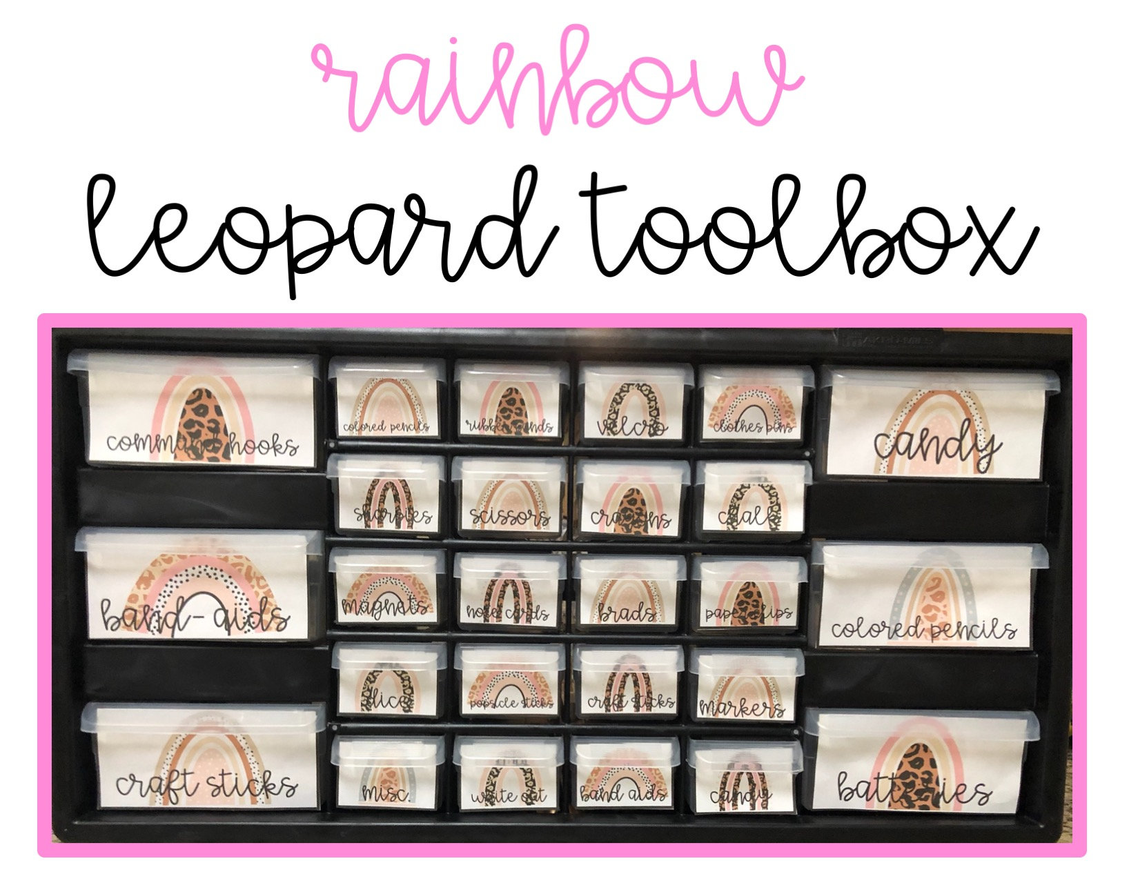 Leopard Teacher Toolbox Labels L Editable - Etsy