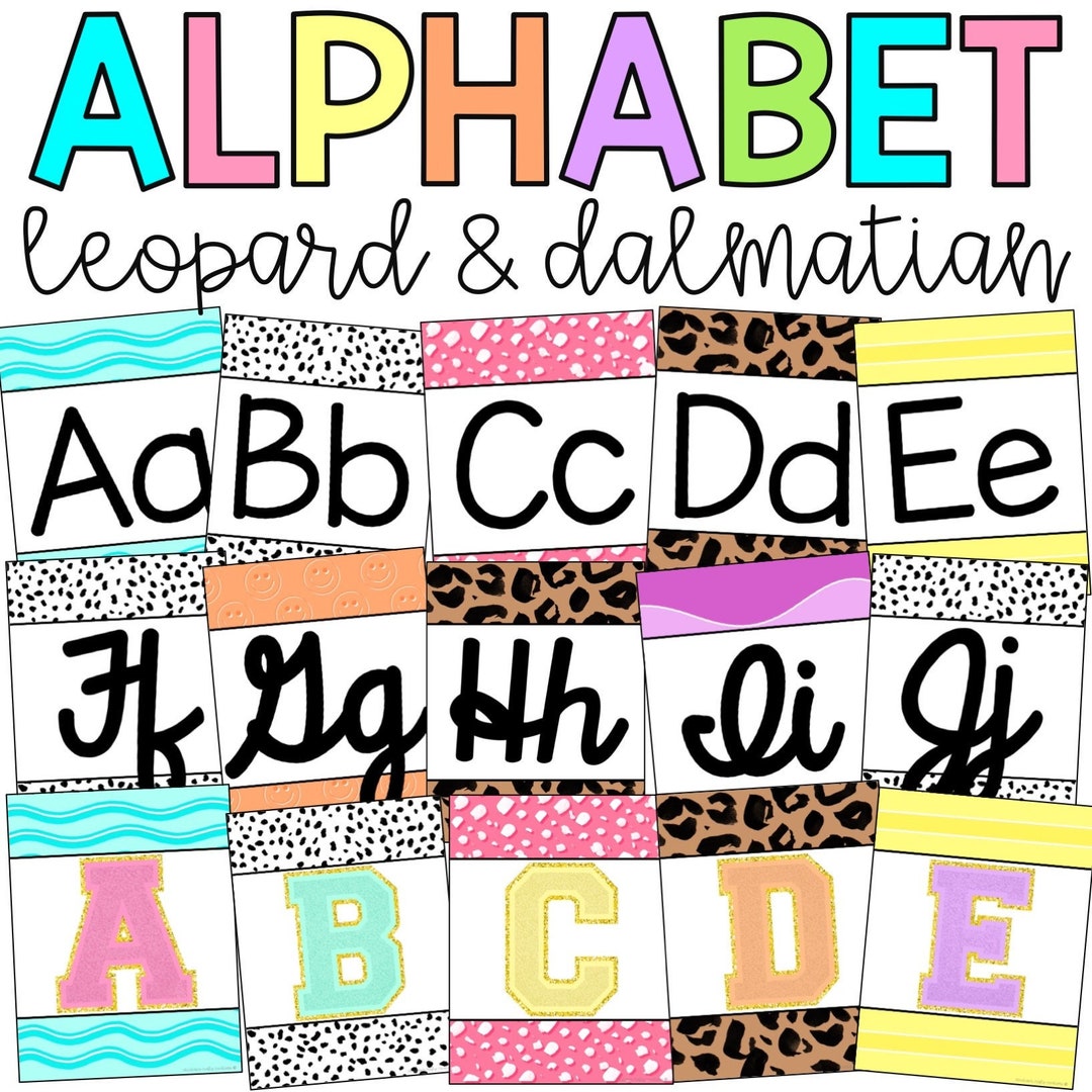 Groovy Leopard and Dalmatian Alphabet Posters - Etsy
