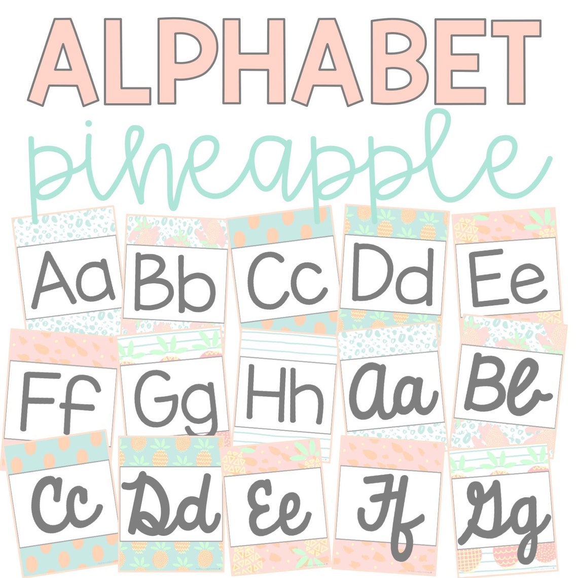 Pineapple Alphabet Posters - Etsy