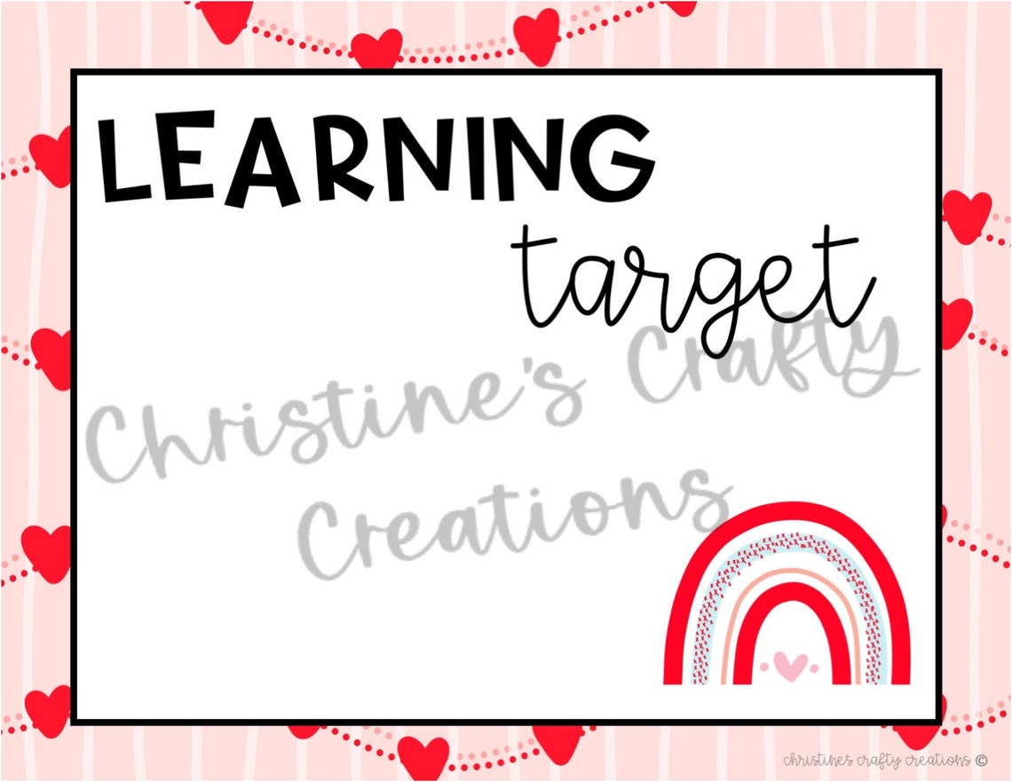 Valentine's Day Learning Targets Posters L Editable - Etsy