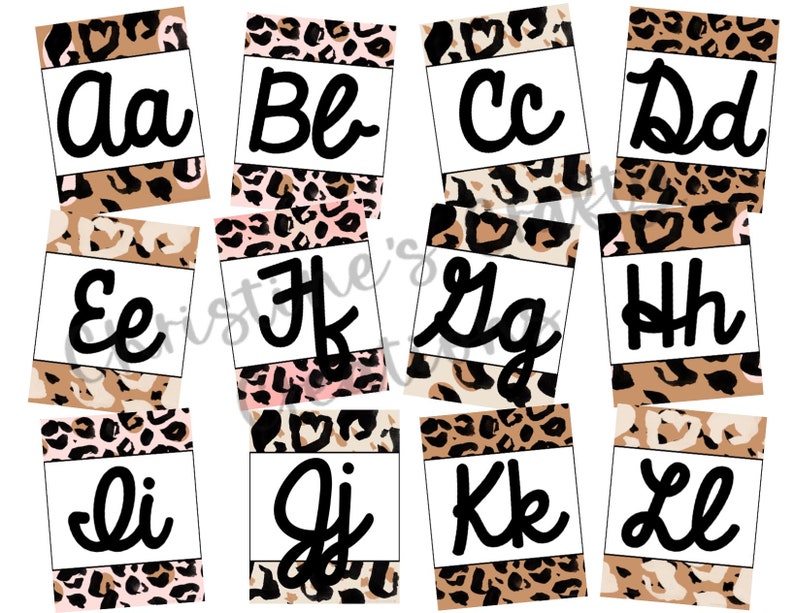 Leopard Alphabet Posters - Etsy