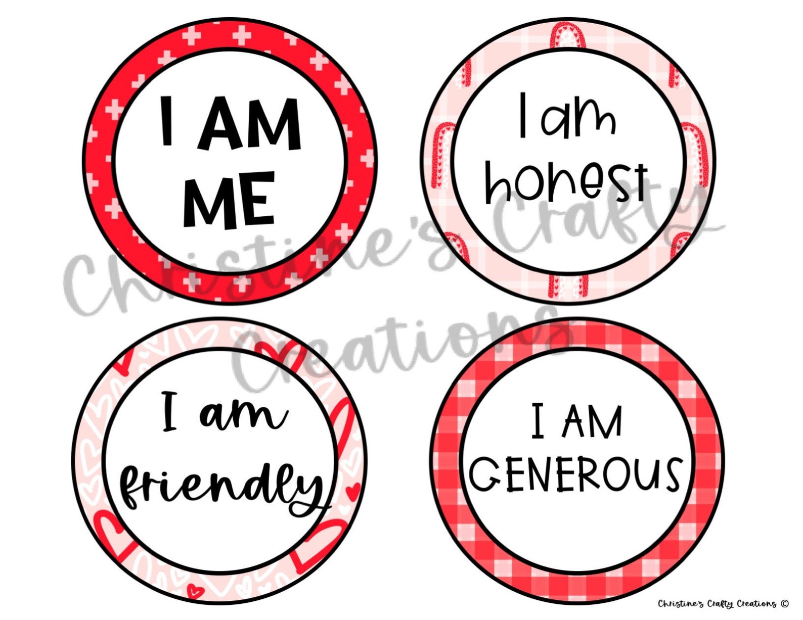 Valentine's Day Affirmation Circles L Affirmation Mirror - Etsy