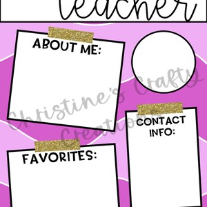 Groovy Leopard and Dalmatian Meet the Teacher Page L Editable - Etsy