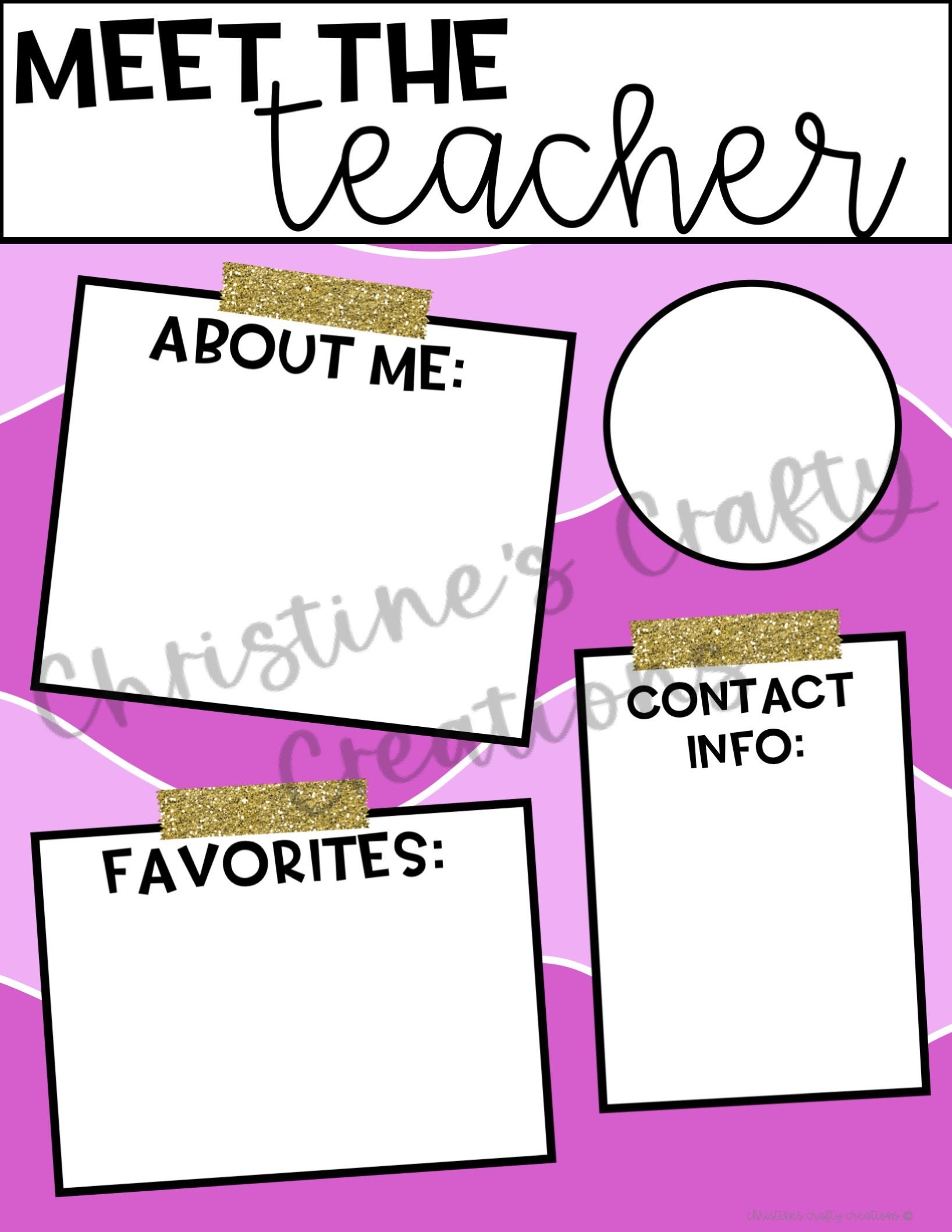 Groovy Leopard and Dalmatian Meet the Teacher Page L Editable - Etsy