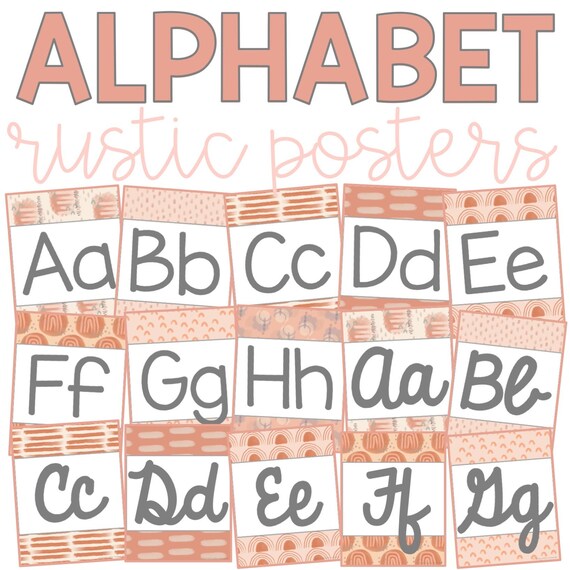 Rustic Boho Alphabet Posters - Etsy