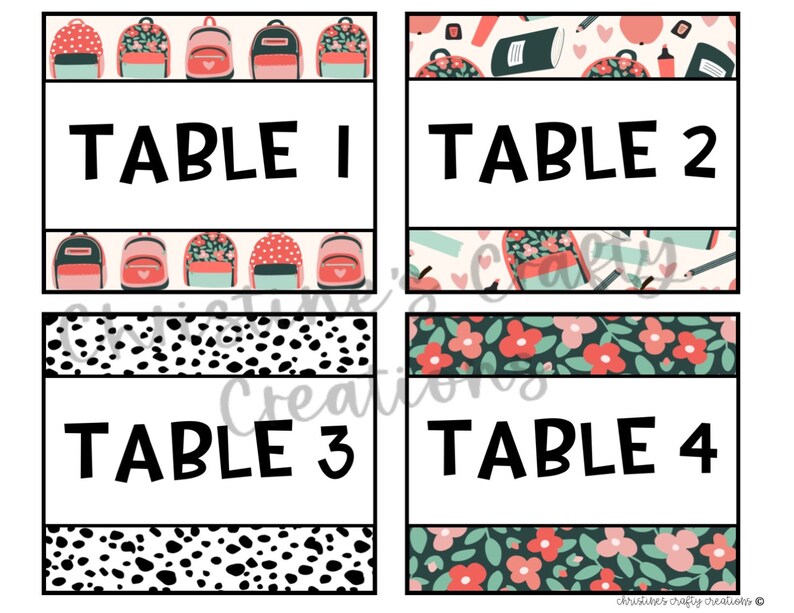 Preppy Dalmatian Table and Cubby Numbers - Etsy