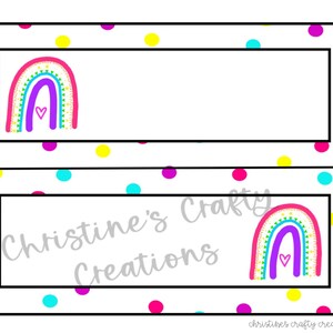Bright Rainbow Boho Name Tags L Editable - Etsy